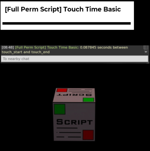 Second Life Marketplace - [Full Perm Script] Touch Time Basic